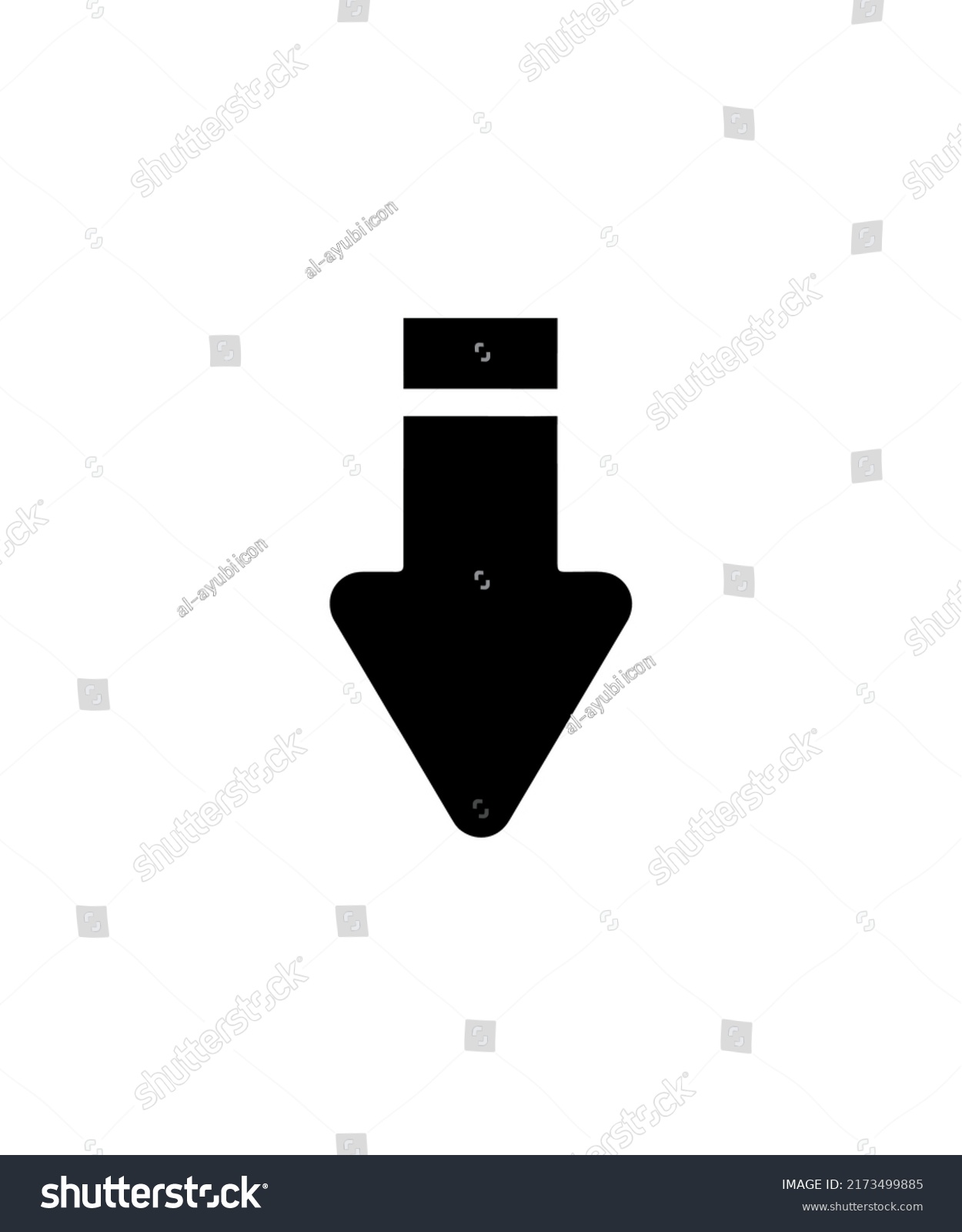Downward Direction Icon Vector Illustration Logo Stock Vector (Royalty ...