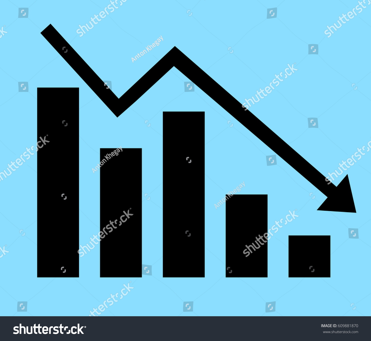 Símbolo gráfico descendente. Iconos vectoriales para: vector de stock ...