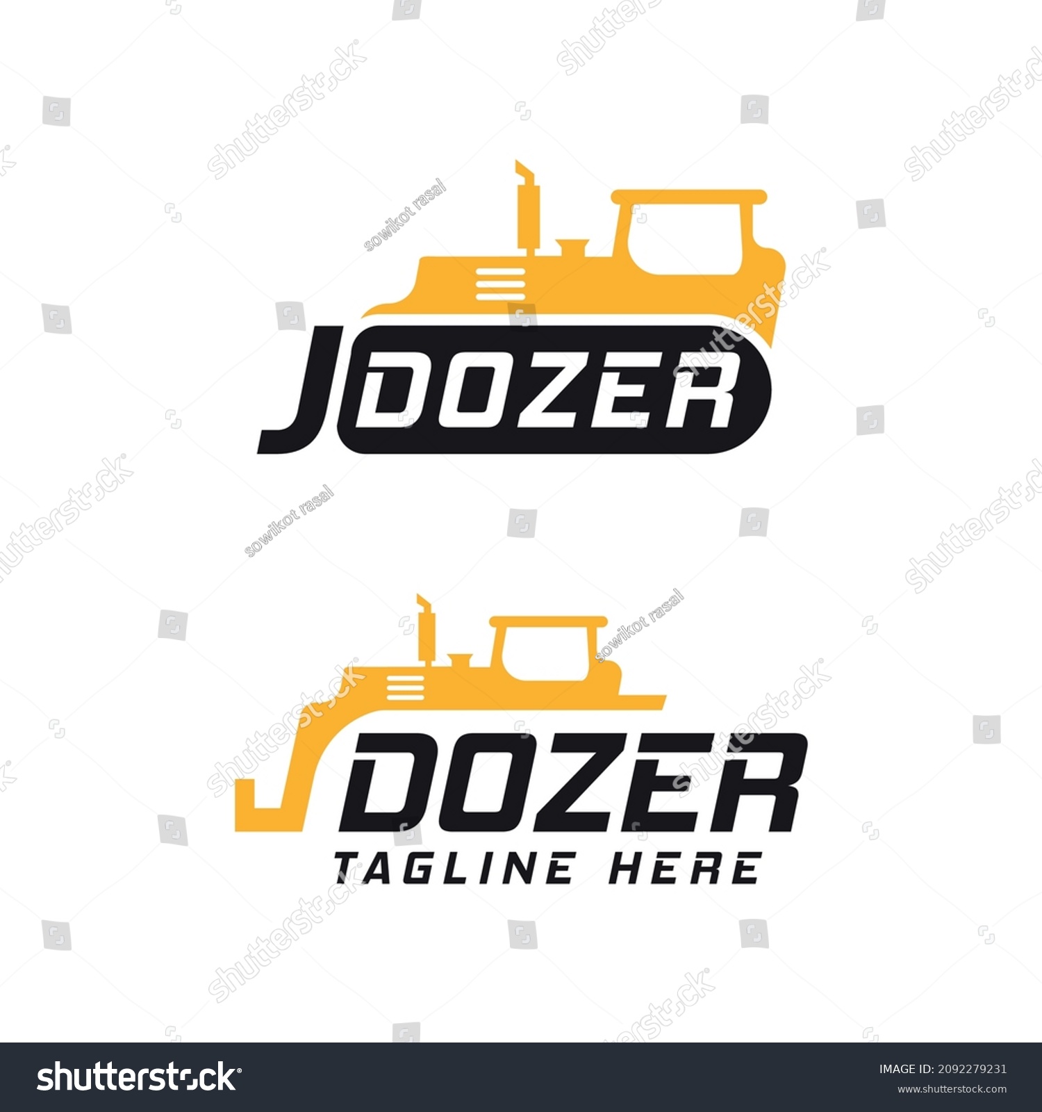 Dozer Logo Design Vector Template Bulldozer Stock Vector (Royalty Free ...