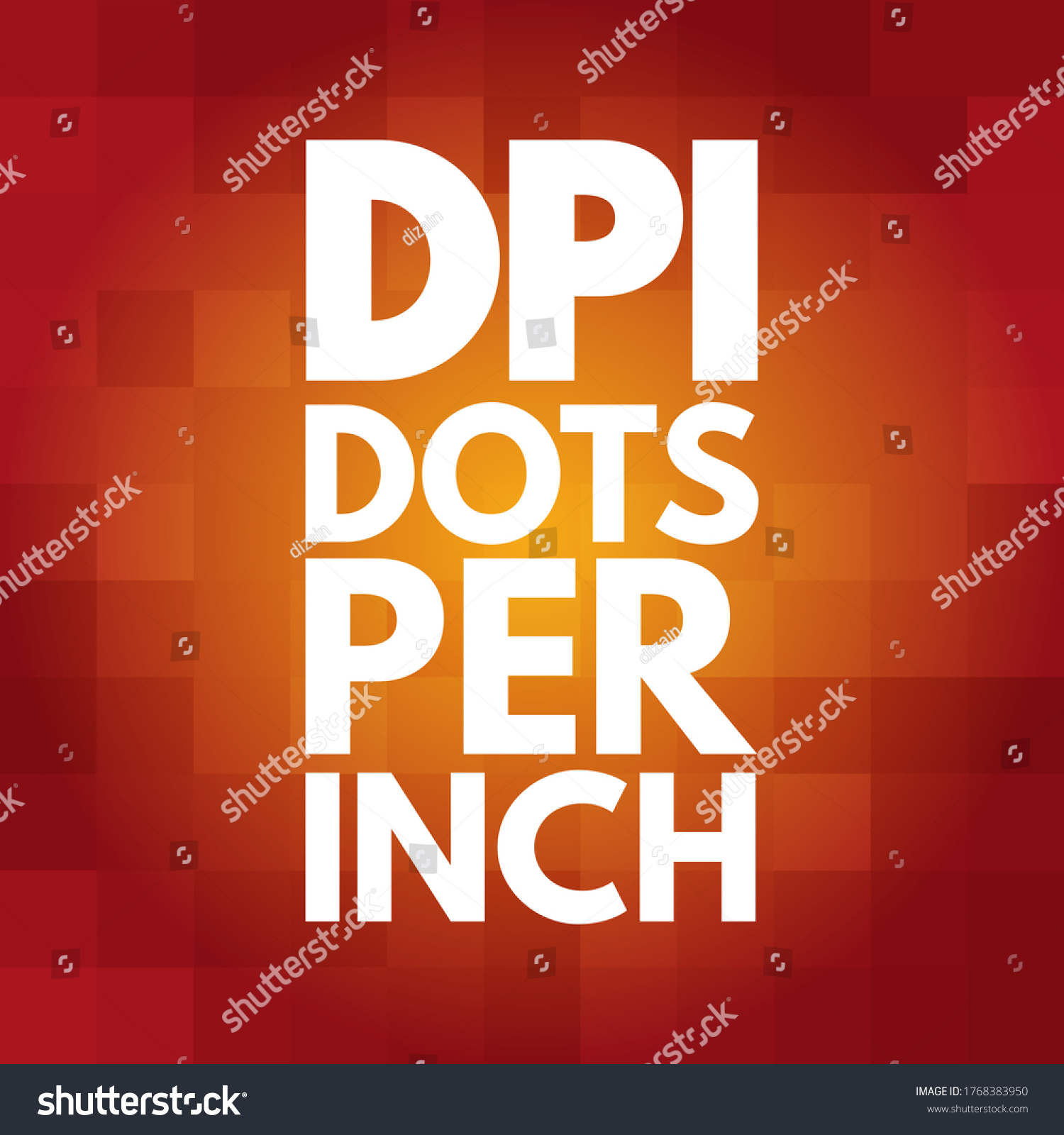 Dpi Dots Per Inch Acronym Technology Stock Vector (Royalty Free) 1768383950