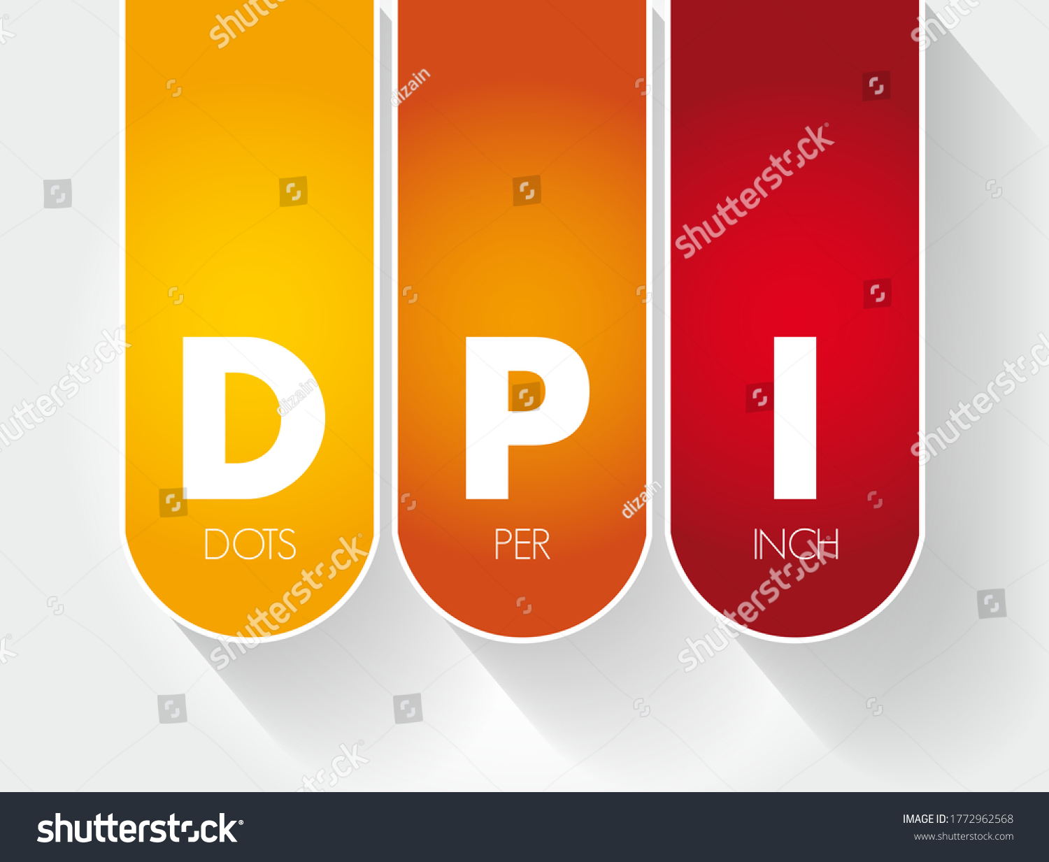 Dpi Dots Per Inch Acronym Technology Stock Vector (Royalty Free) 1772962568