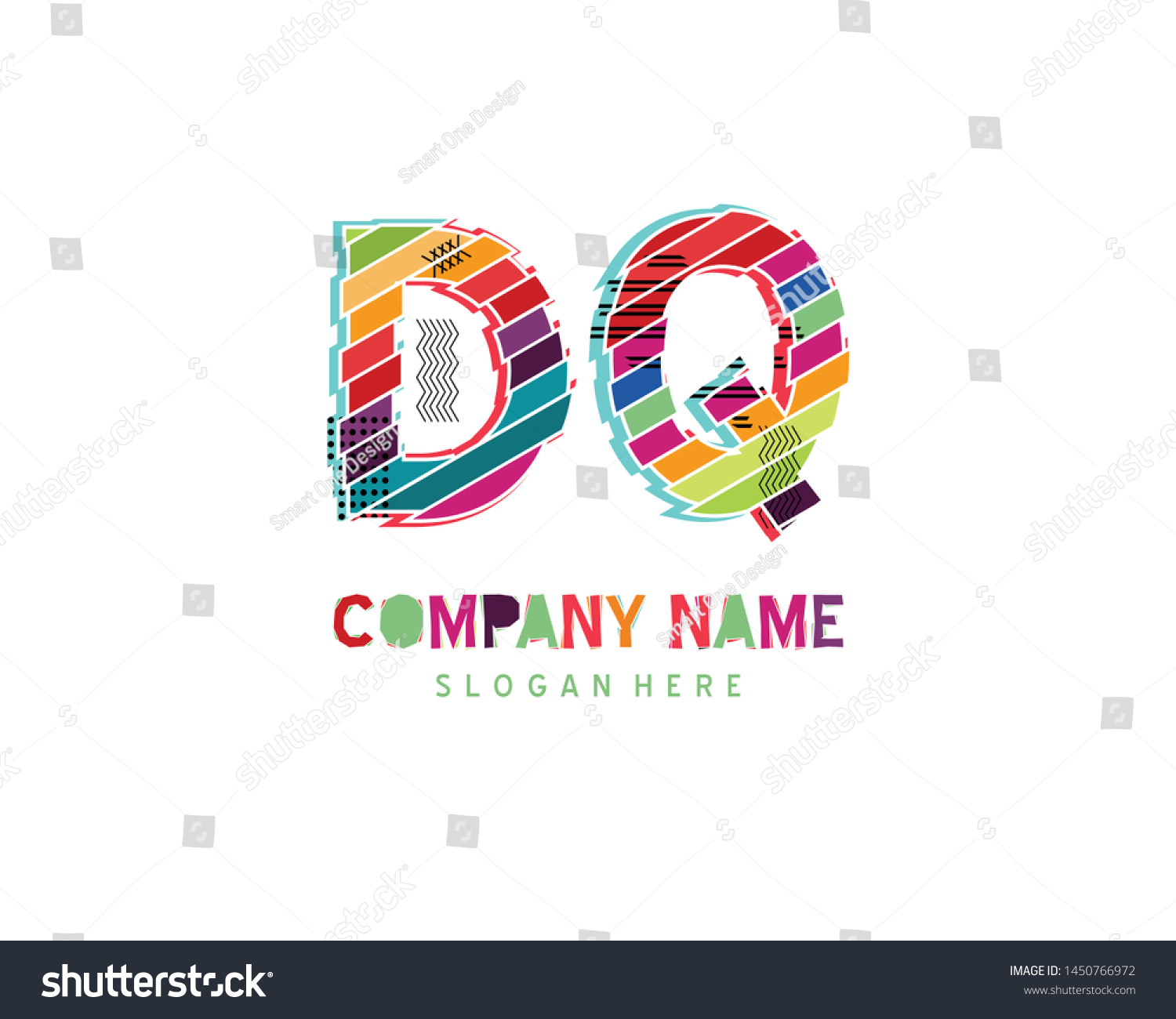 Dq Full Color Initial Logo Vector Stock Vector (Royalty Free ...