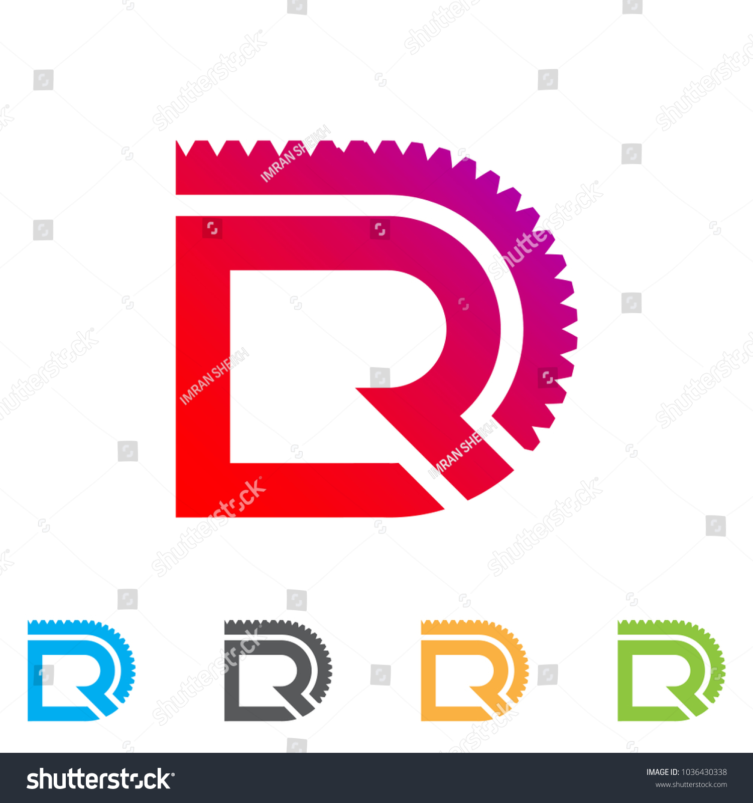Dr Letter Logo Vector Eps File Stock Vector (Royalty Free) 1036430338