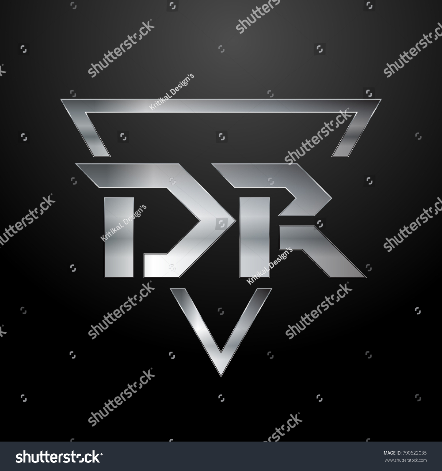 Dr Logo Monogram Metal: vector de stock (libre de regalías) 790622035 ...