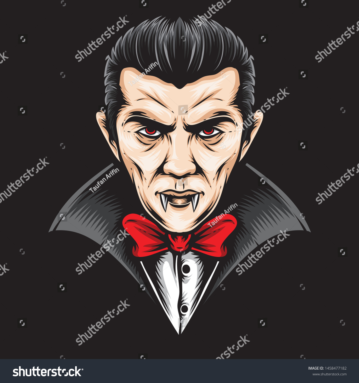 Dracula Vector Art Logo Stock Vector (Royalty Free) 1458477182