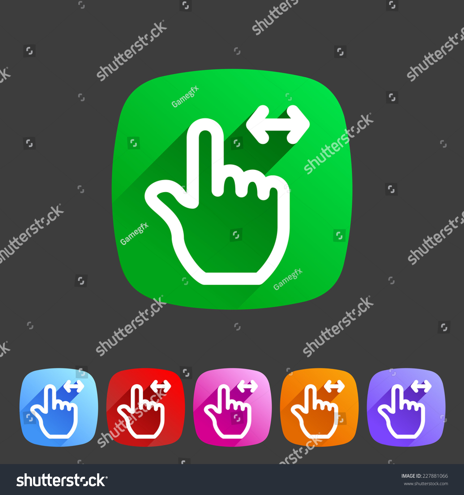 Drag Hand Flat Icon Stock Vector (Royalty Free) 227881066 | Shutterstock