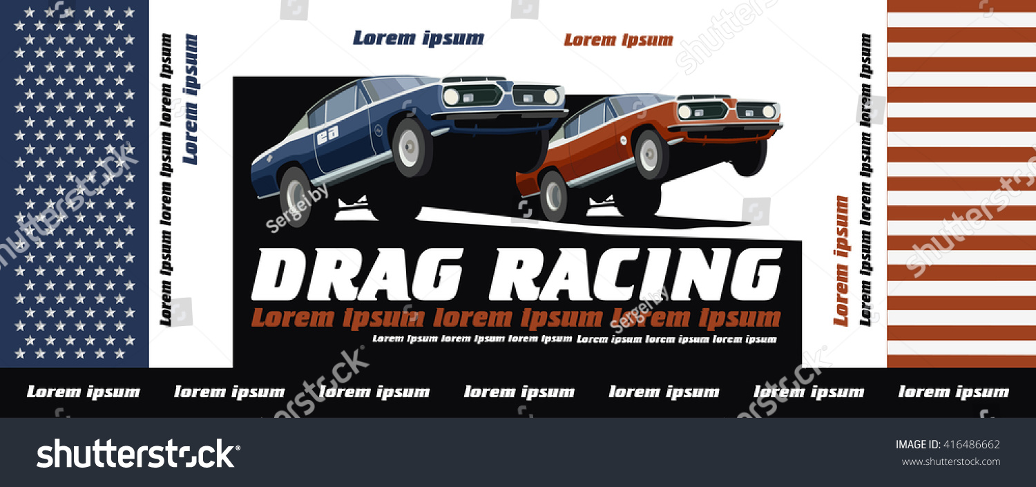Drag Racing Black Flag Stock Vector (Royalty Free) 416486662