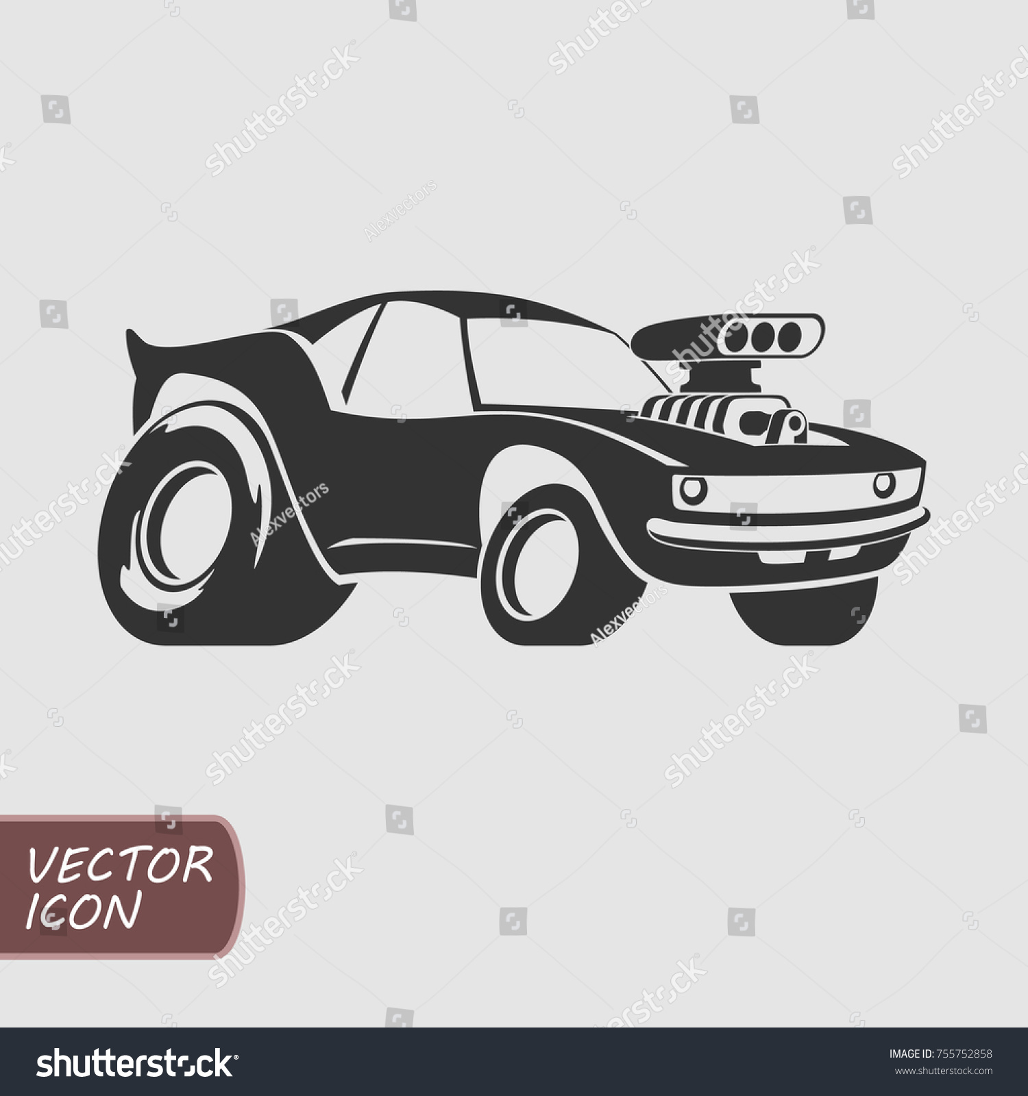Drag Racing Car Icon Vector Stock Vector (Royalty Free) 755752858