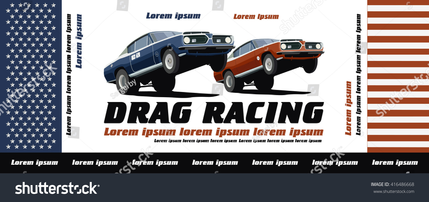 Drag Racing White Flag Stock Vector (Royalty Free) 416486668