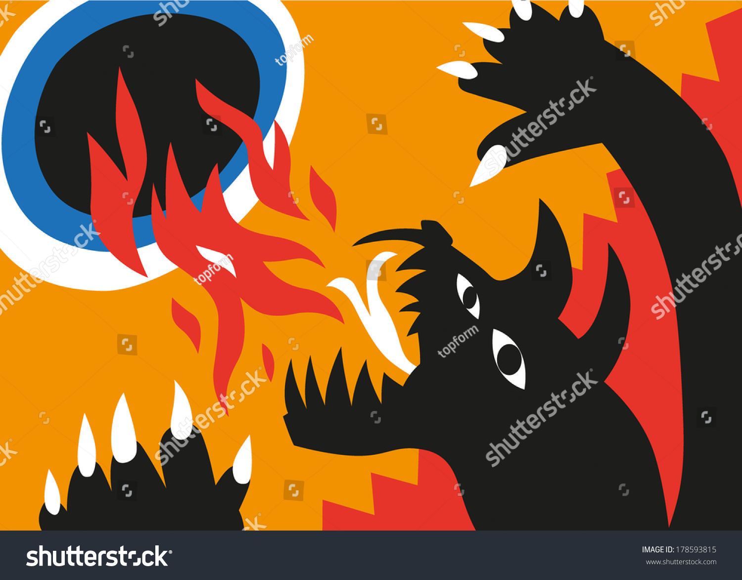 Dragon Flame Vector Illustration Stock Vector (Royalty Free) 178593815 ...