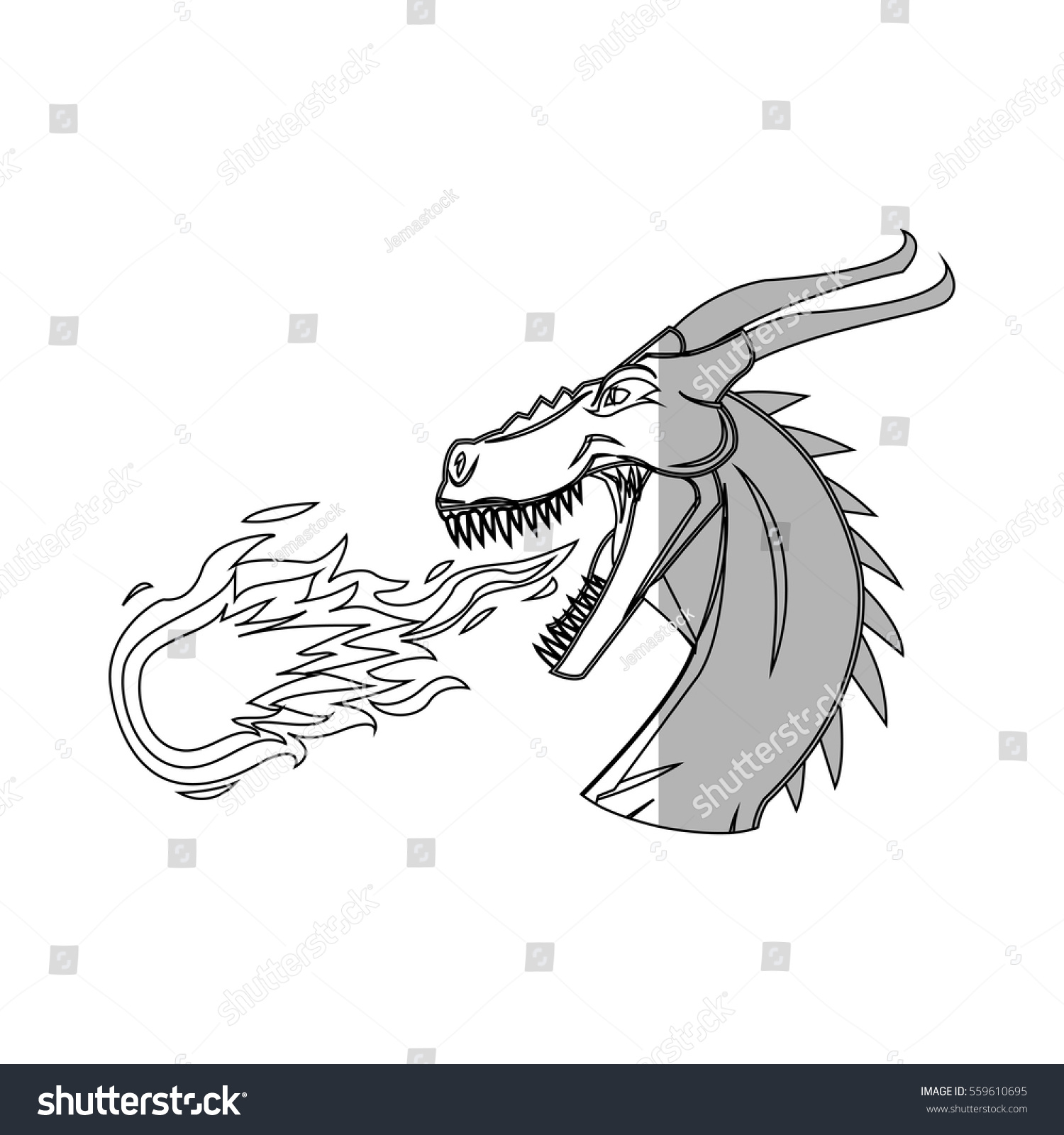 Dragon Cartoon Icon: vector de stock (libre de regalías) 559610695 ...