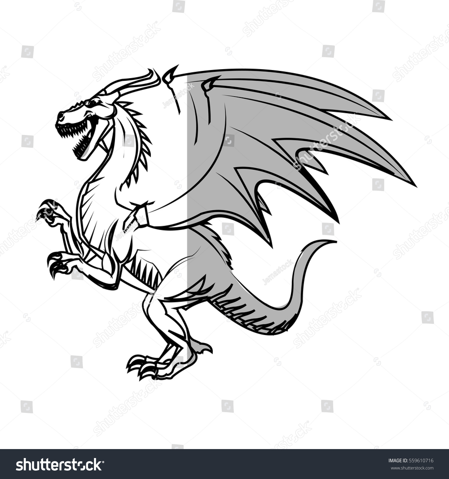 Dragon Cartoon Icon Stock Vector (Royalty Free) 559610716 | Shutterstock