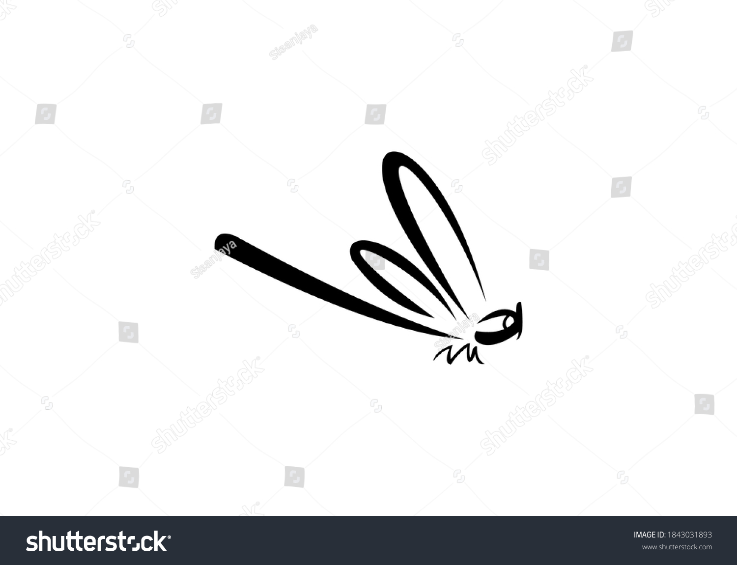 Dragon Fly Design Vector Logo Stock Vector (Royalty Free) 1843031893 ...