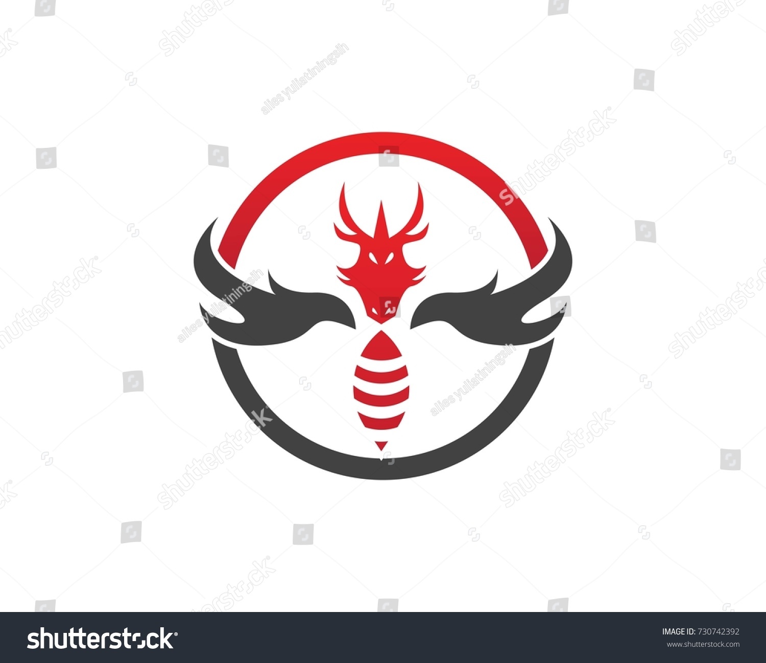 Dragon Fly Logo Design Template Stock Vector (Royalty Free) 730742392
