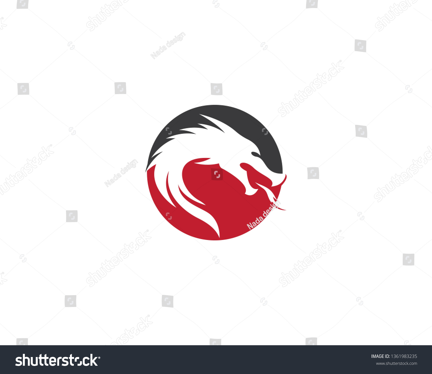 Dragon Head Logo Vector Icon Stock Vector (Royalty Free) 1361983235