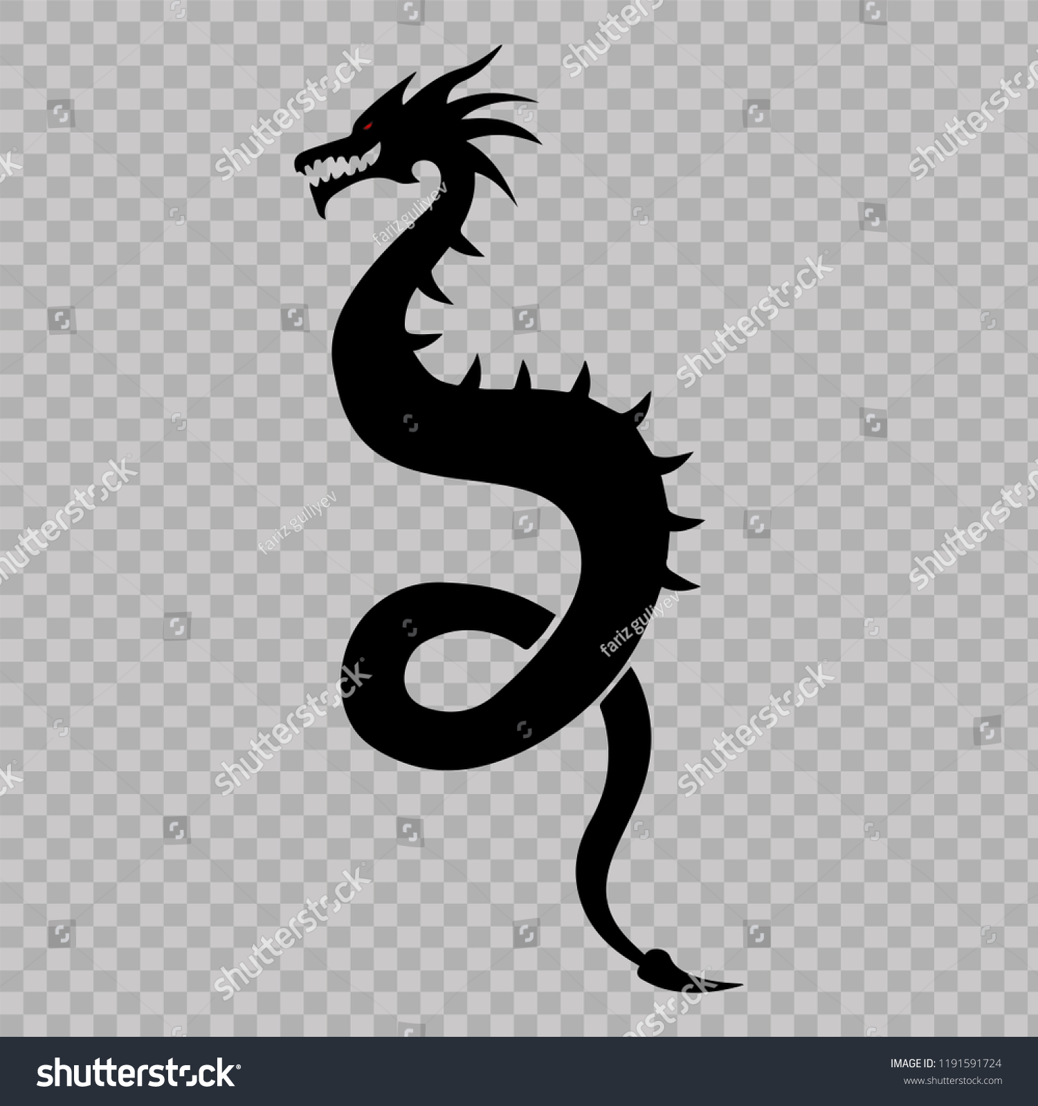 Dragon Icon On Transparent Background Vector 스톡 벡터(로열티 프리) 1191591724 ...