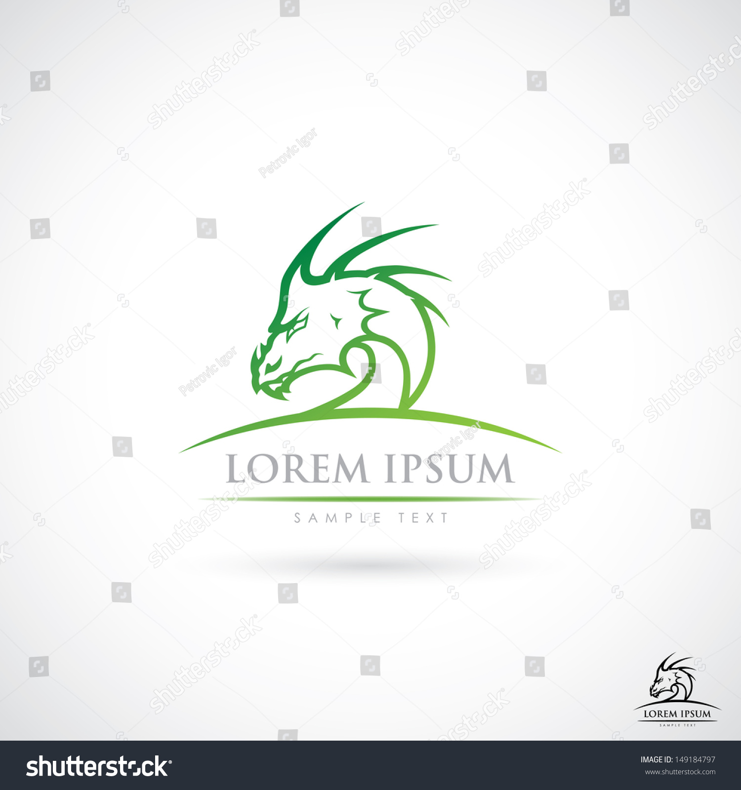 Dragon Label Vector Illustration Stock Vector (Royalty Free) 149184797