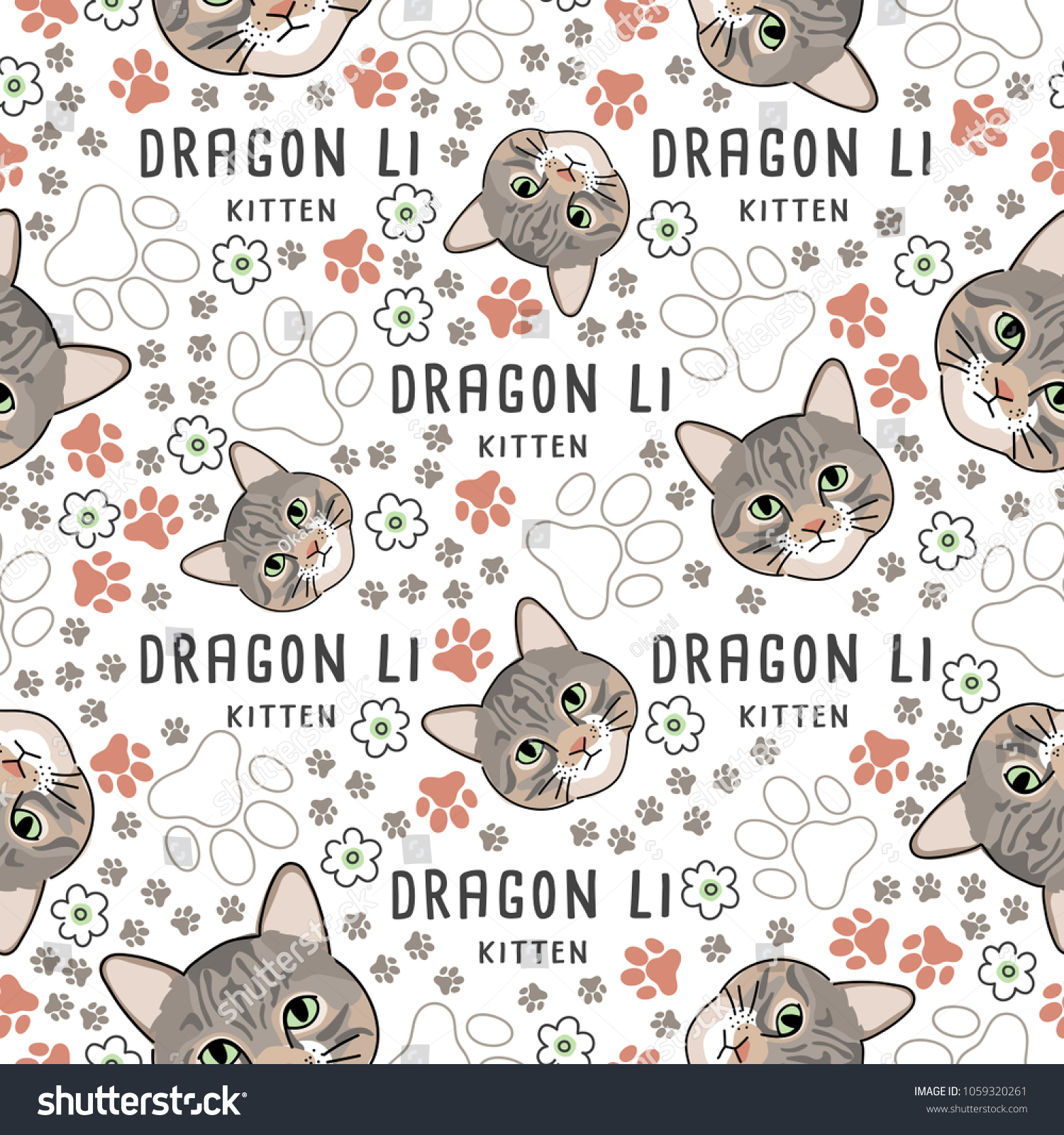 Dragon Li Cat Breed Collection Seamless Stock Vector (Royalty Free ...