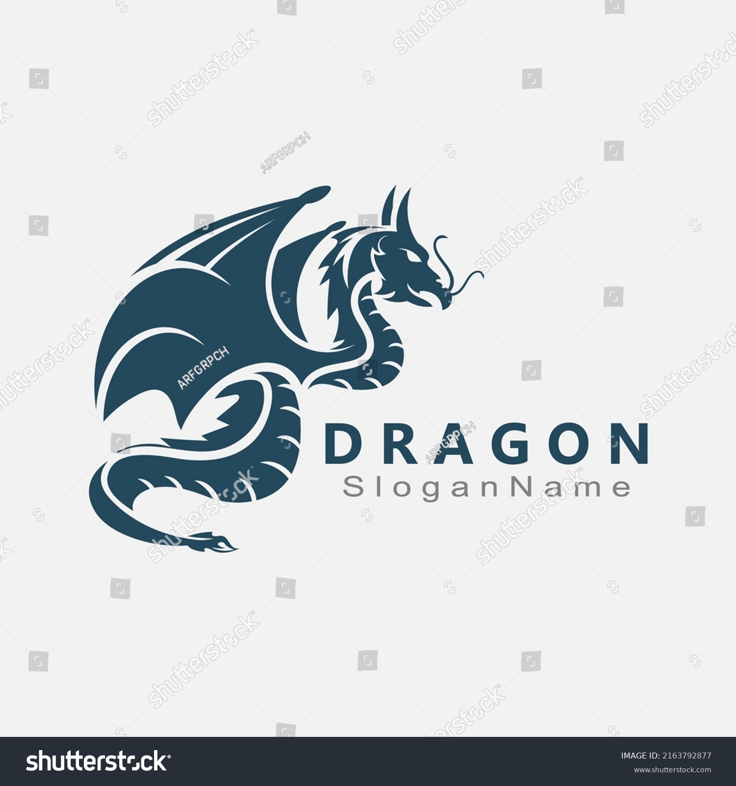 Dragon Logo Design Minimalist Unique Vector Stock Vector (Royalty Free ...