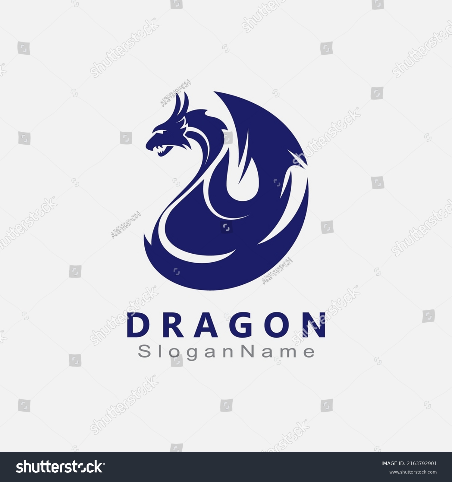 Dragon Logo Design Minimalist Unique Vector Stock Vector (Royalty Free ...