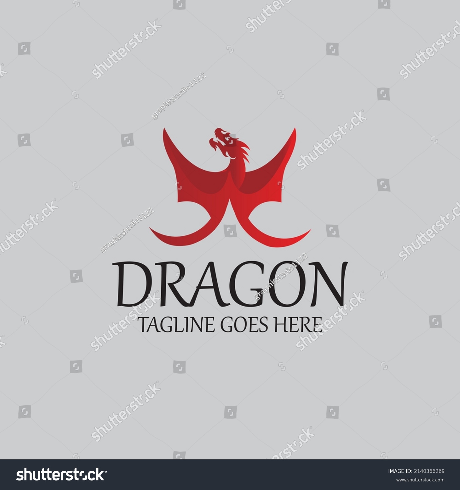 Dragon Logo Design Template Vector Illustration Stock Vector (Royalty ...