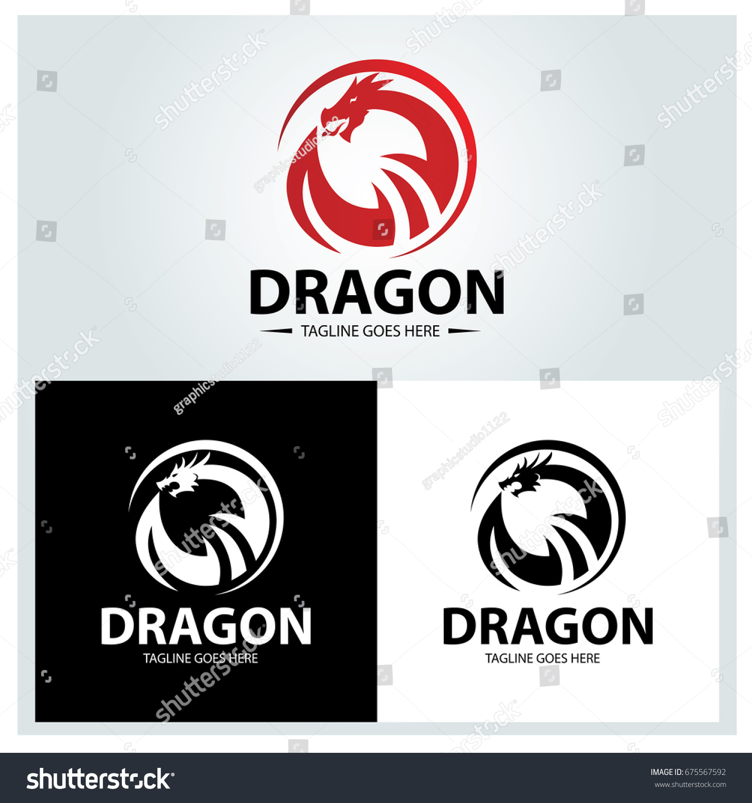 Dragon Logo Design Template Vector Illustration: Vector có sẵn (miễn ...