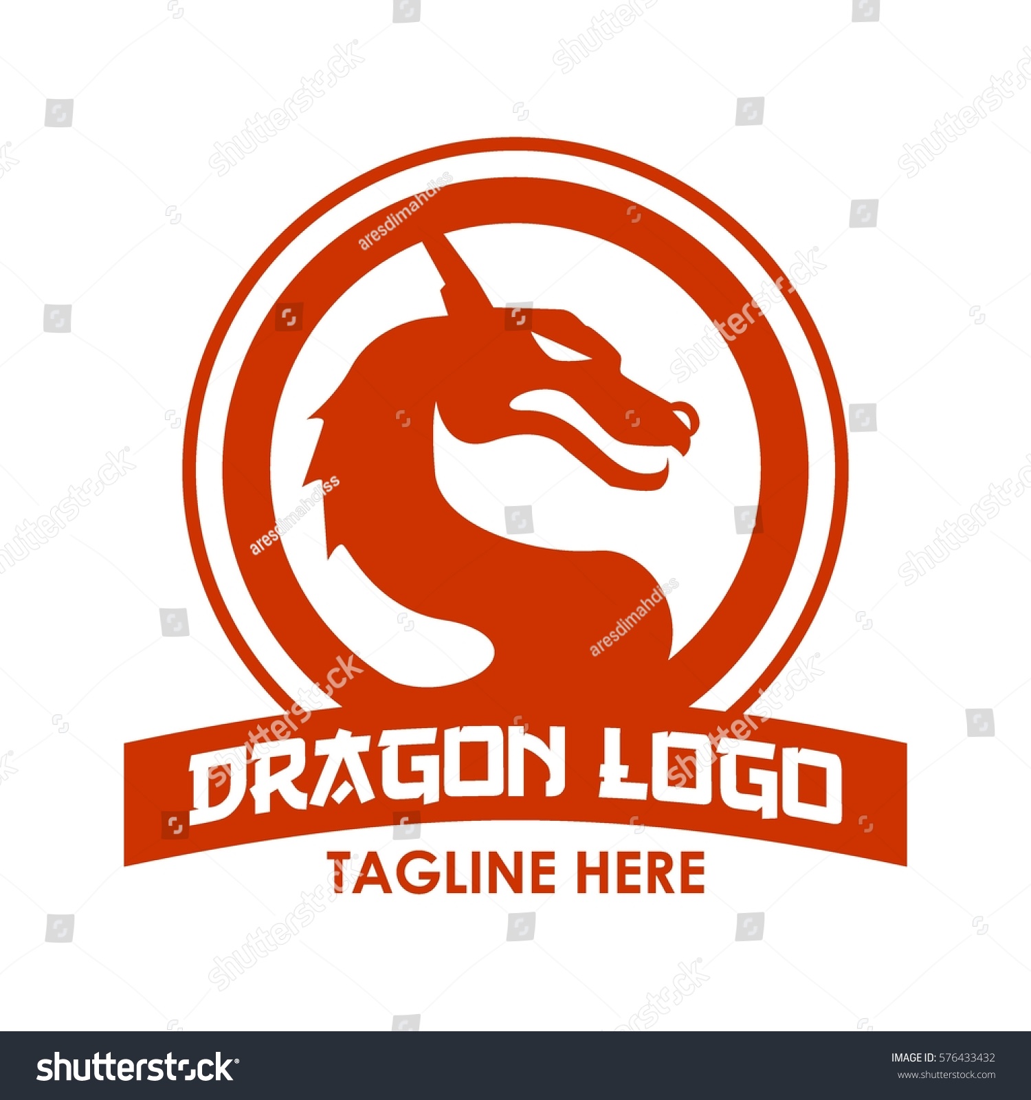 Dragon Monster Snake Logo Design Concept: vector de stock (libre de ...