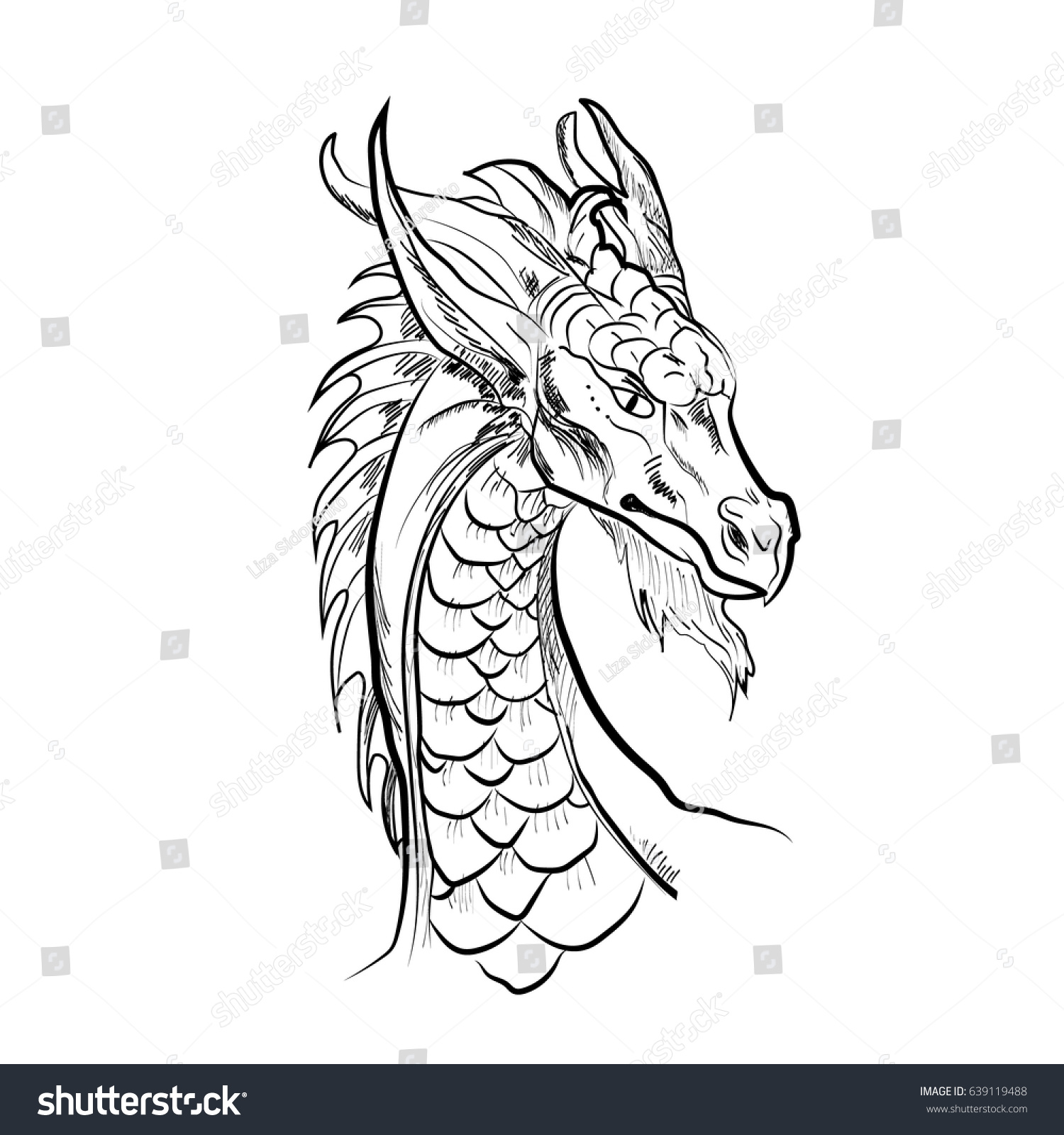 23,166 Dragon line art Images, Stock Photos & Vectors | Shutterstock