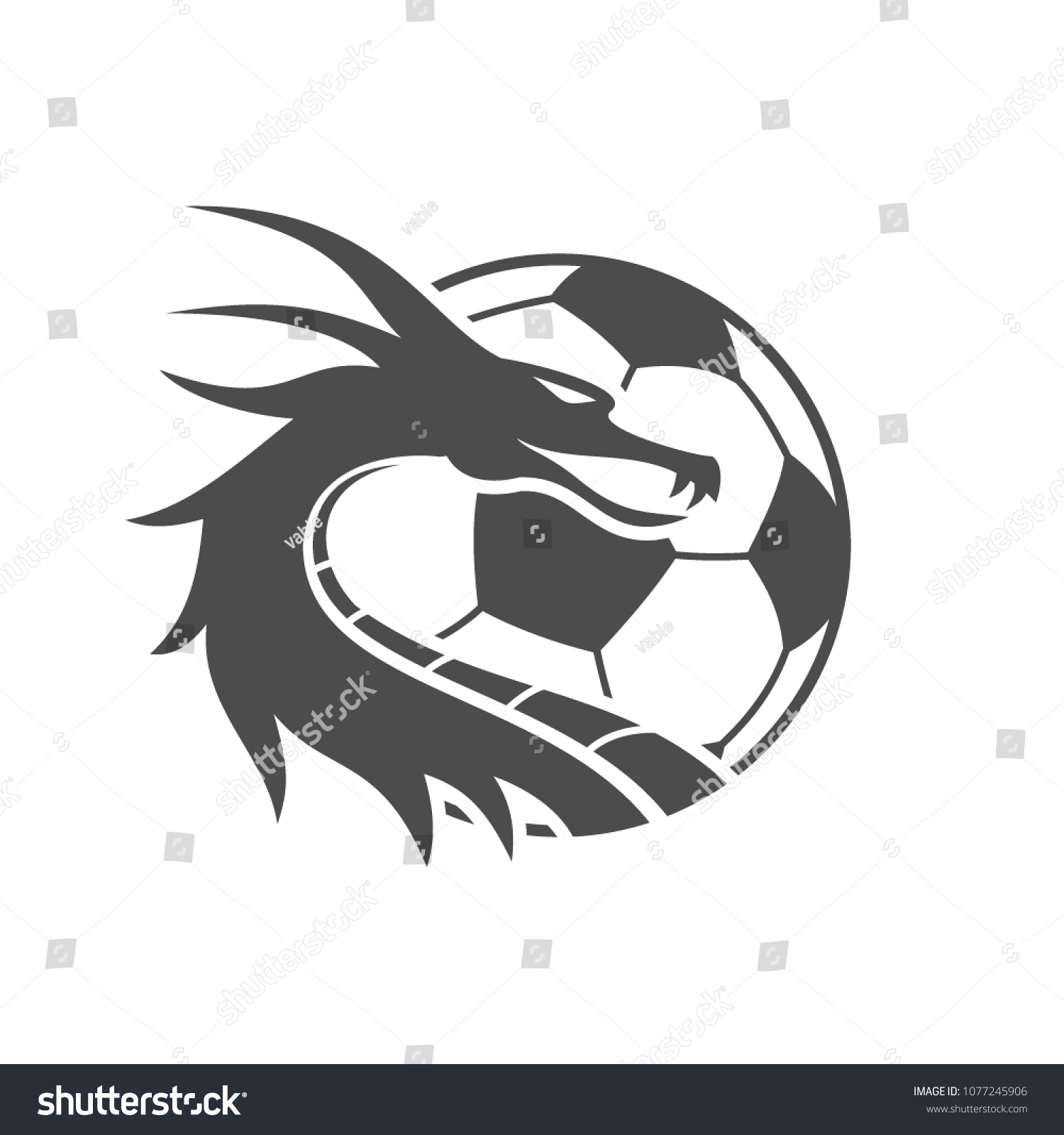 Dragon Soccer Logo Template: vector de stock (libre de regalías ...