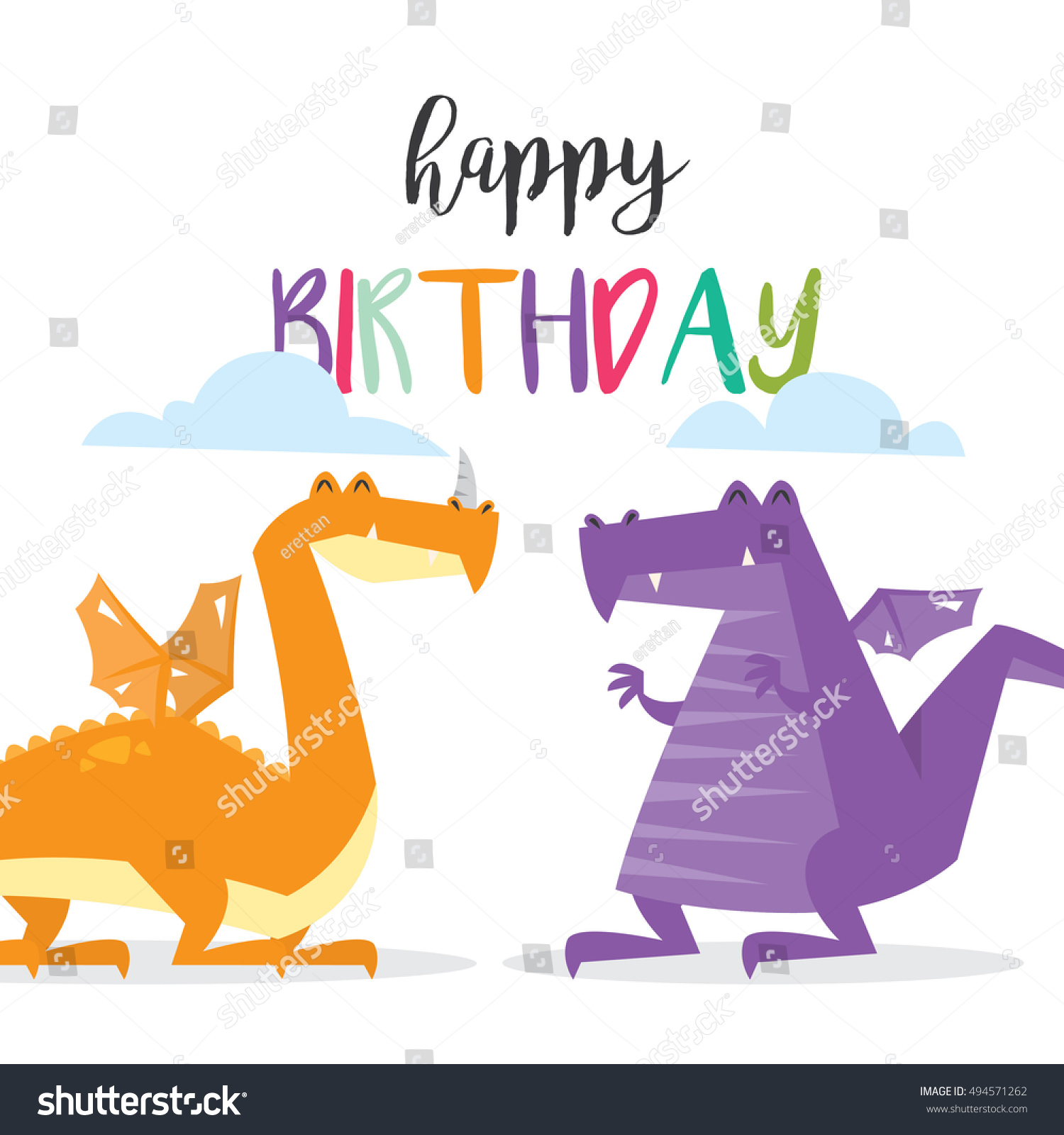 Dragon Theme Poster Kid Stock Vector (Royalty Free) 494571262