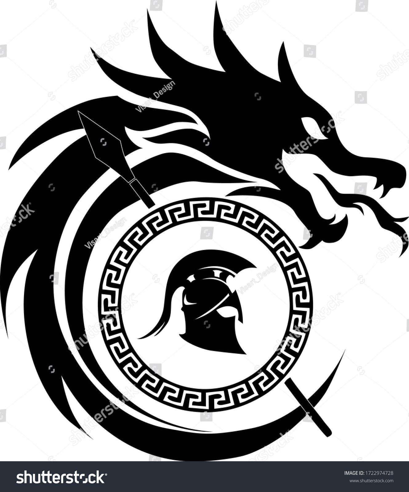 Dragon Warrior Vector Symbol 3 Stock Vector (Royalty Free) 1722974728 ...