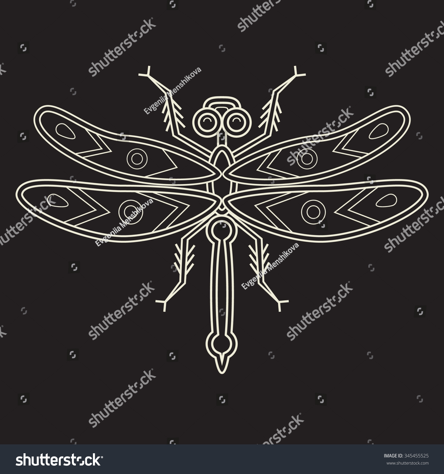 Dragonfly Line Art Vector Illustration Stock Vector (Royalty Free ...