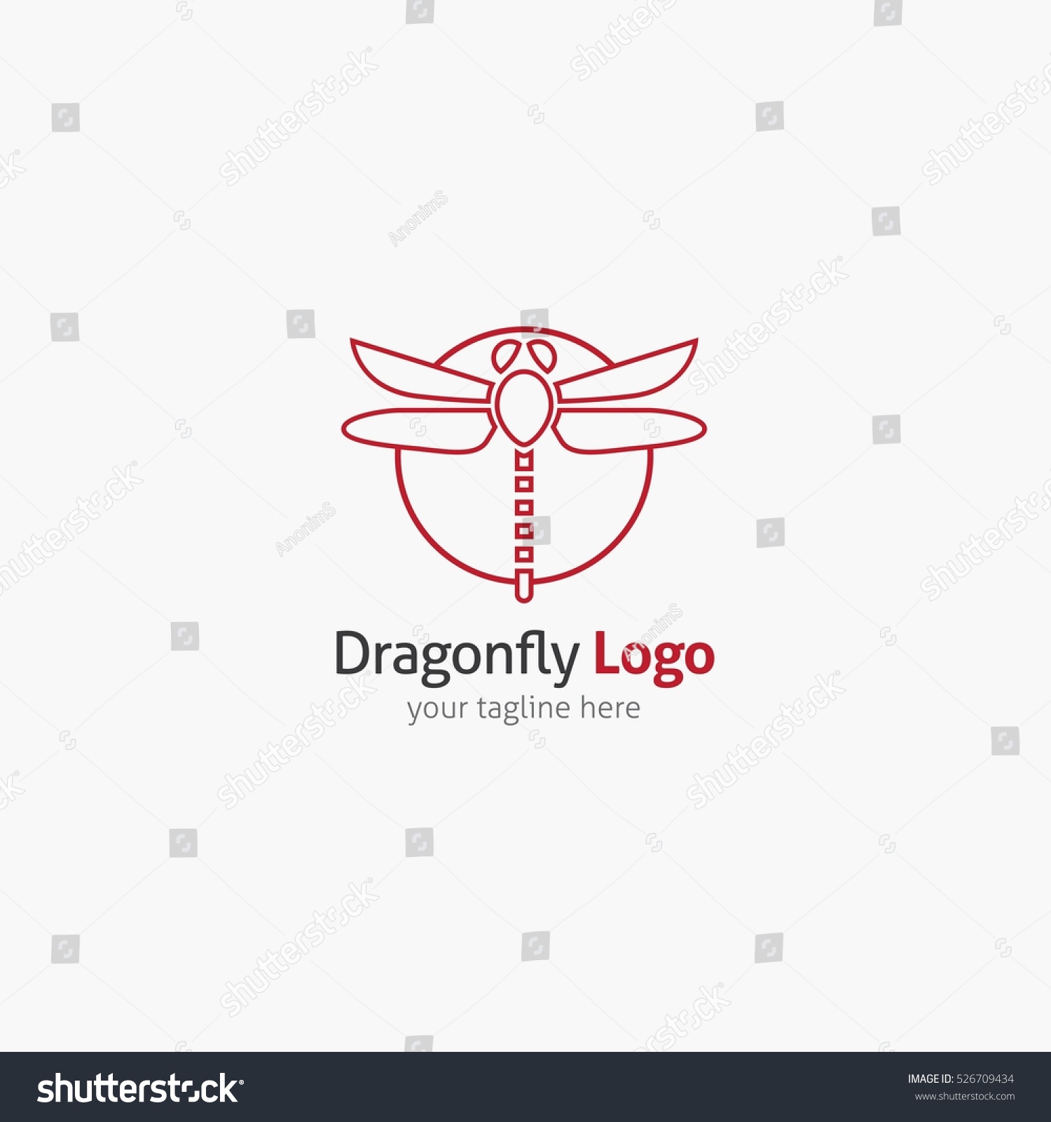 Dragonfly Logo Design Template Linear Style: vector de stock (libre de ...