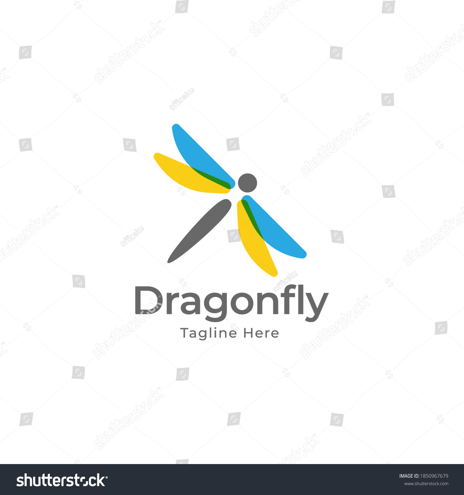 Dragonfly Logo Design Vector Isolated On Stock Vector (Royalty Free ...
