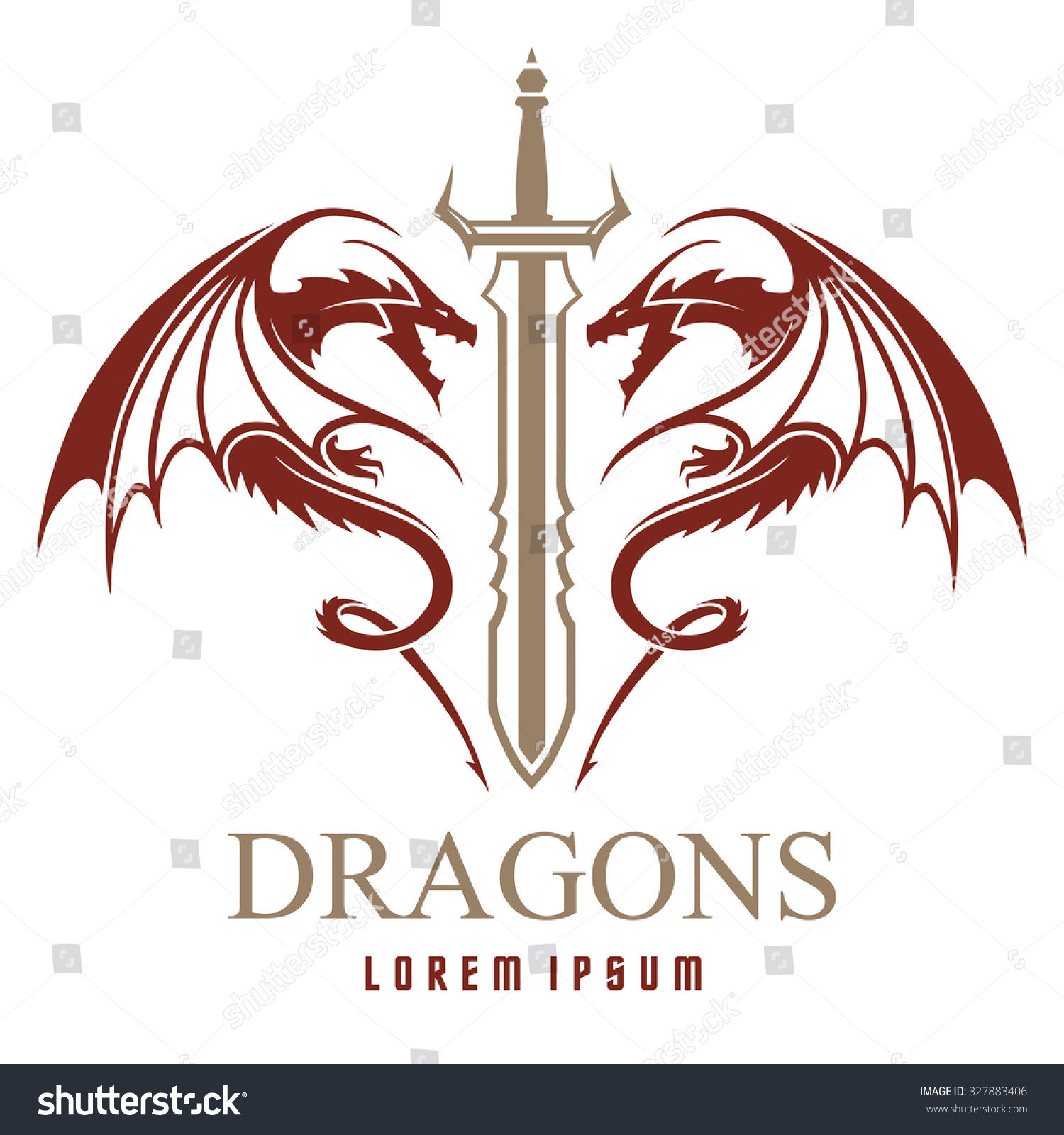 Dragons Sword Logo Template Stock Vector (Royalty Free) 327883406 ...