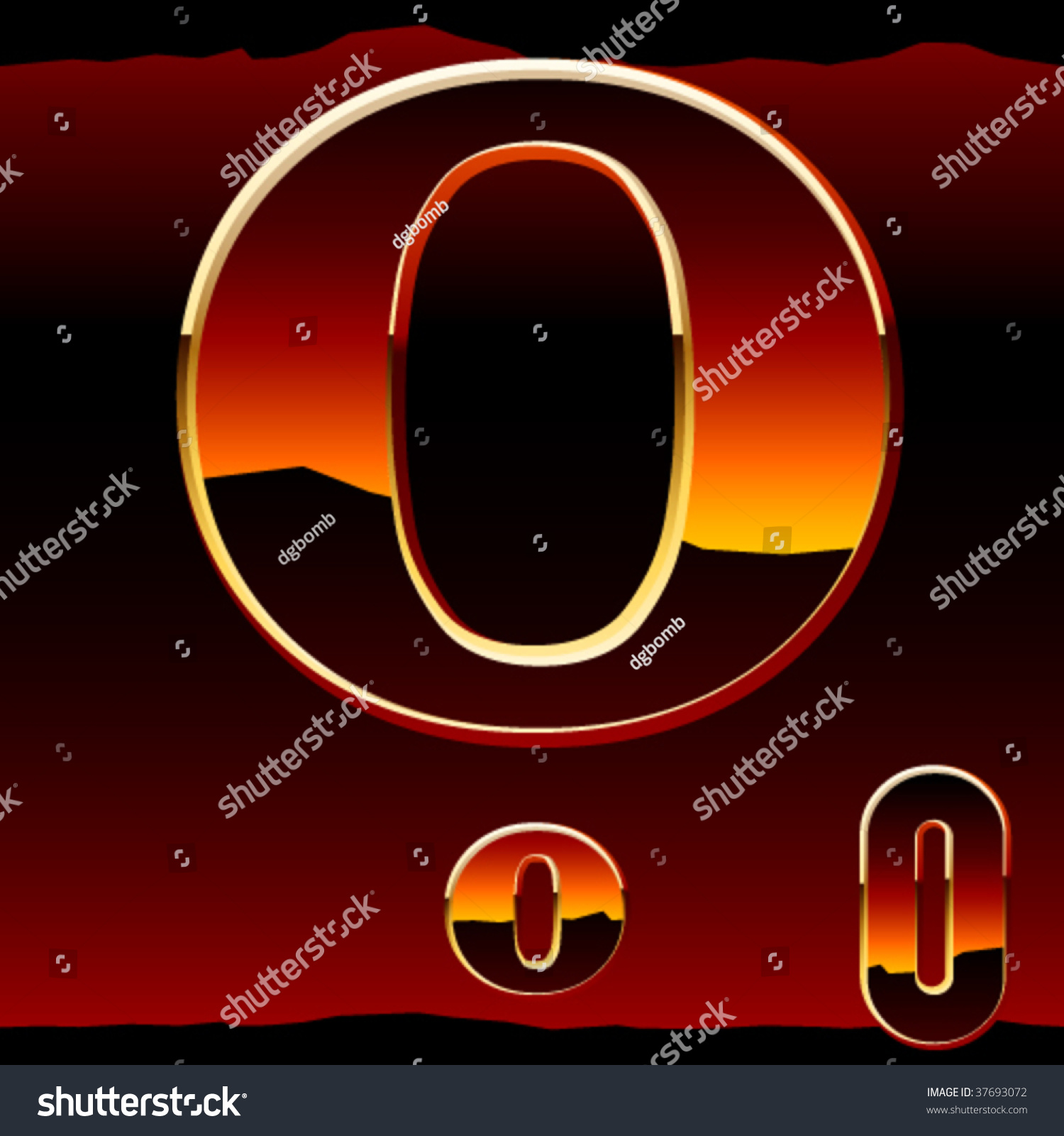 Dramatic Dark Sunset Styled Alphabet Letter O Stock Vector Illustration ...