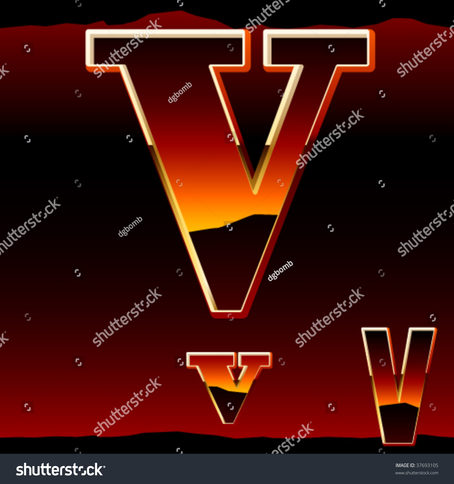 Dramatic Dark Sunset Styled Alphabet Letter Stock Vector (Royalty Free ...