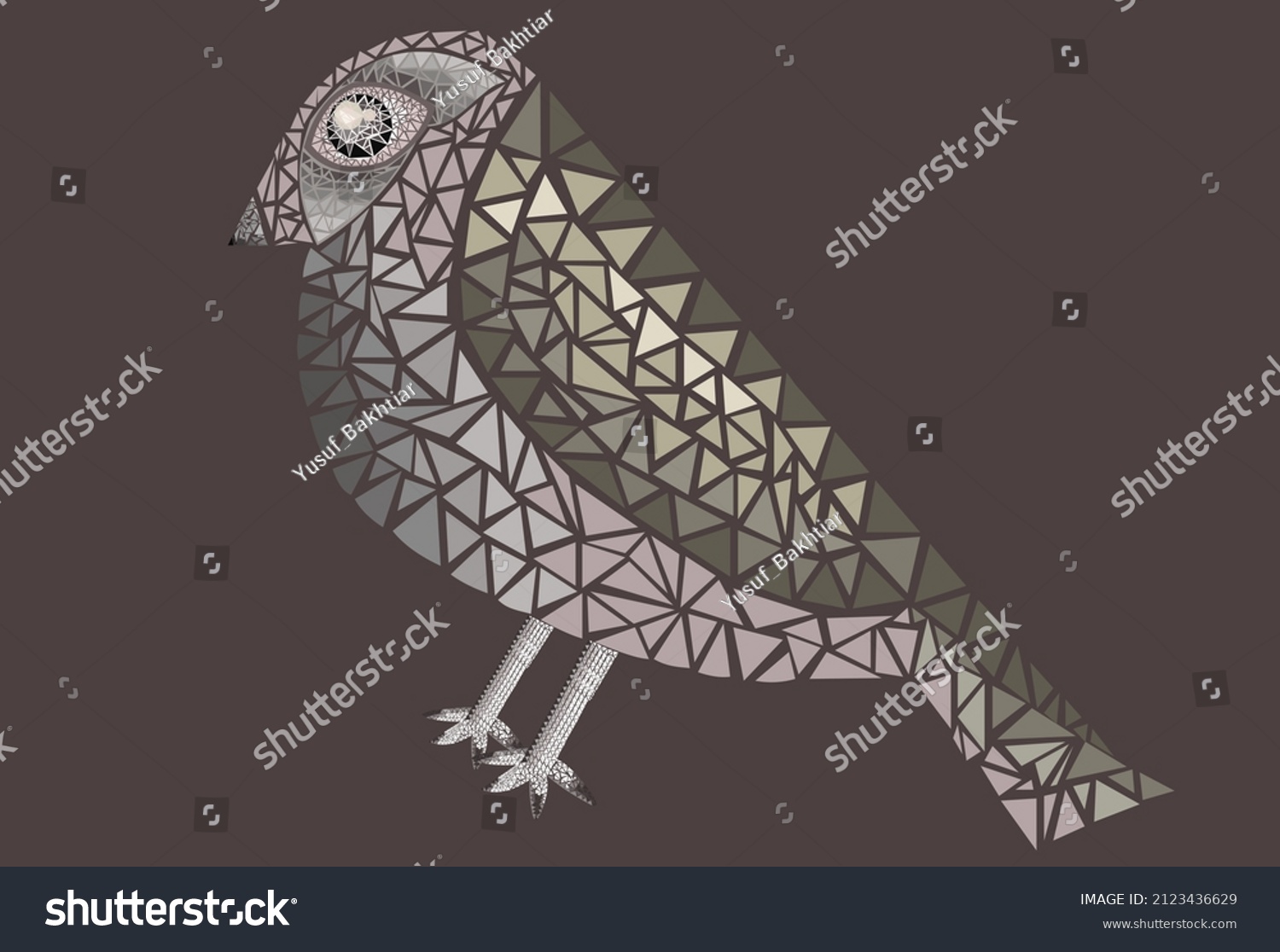 Draw Bird By Combining Triangular Fractions Stock Vector (Royalty Free ...