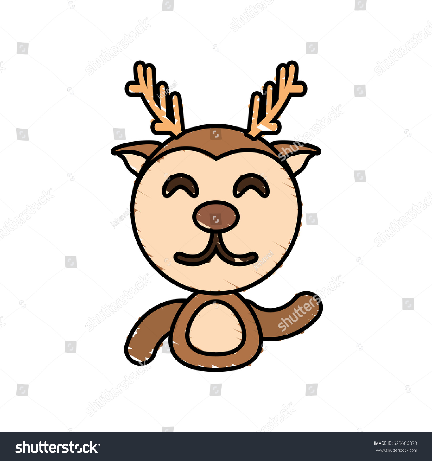Draw Deer Animal Comic Stock Vector (Royalty Free) 623666870