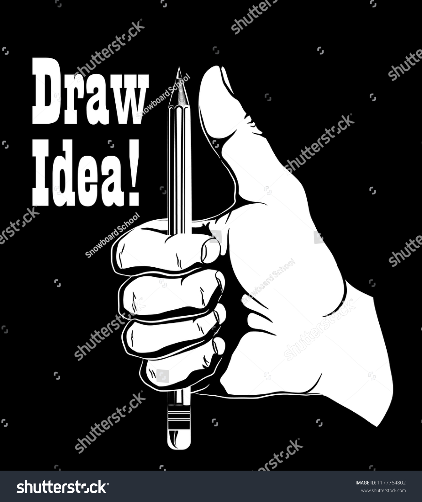 Draw Idea Hand Holding Draw: เวกเตอร์สต็อก (ปลอดค่าลิขสิทธิ์ ...