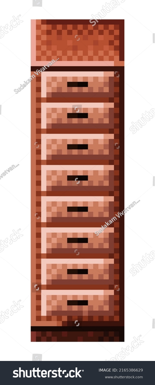 Drawer Pixel Art Vector Illustration Stock Vector (Royalty Free ...
