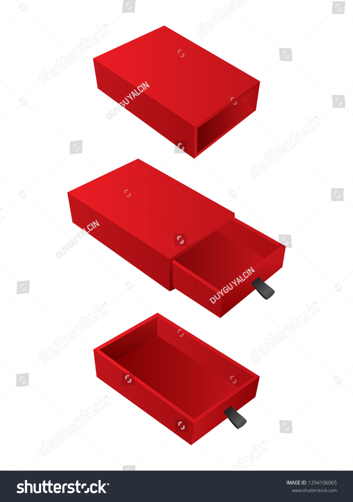 Drawer Red Box Design Vector Stock Vector (Royalty Free) 1294106065 ...