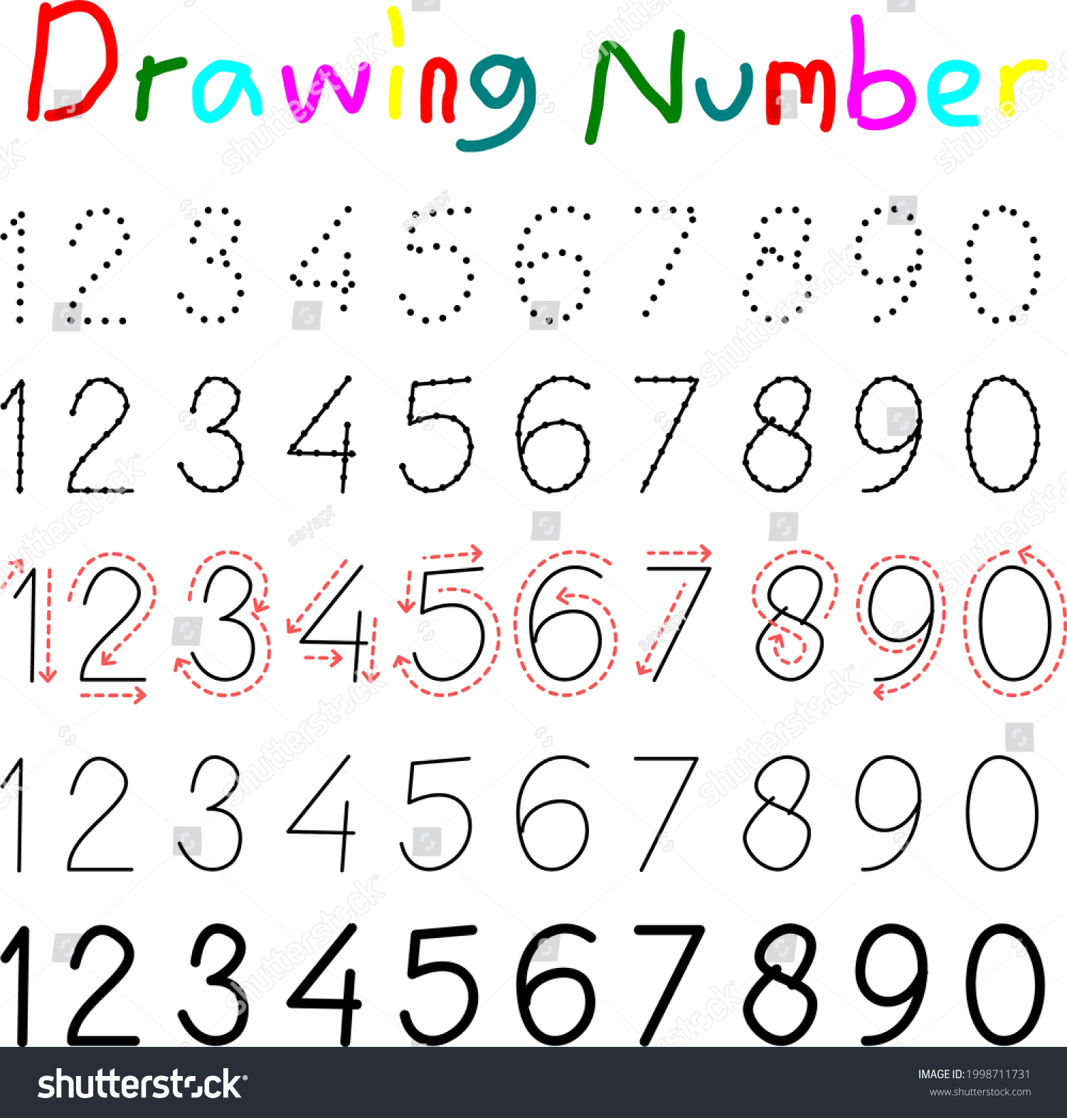 Drawing Tracing Number By Connect Dots Stock Vector (Royalty Free ...