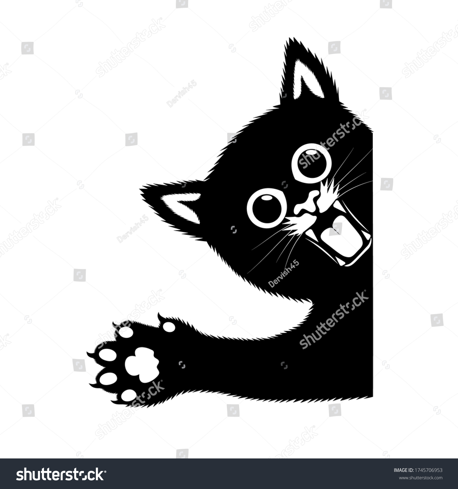 Drawing Angry Kitten Vector Illustration Stock Vector (Royalty Free ...