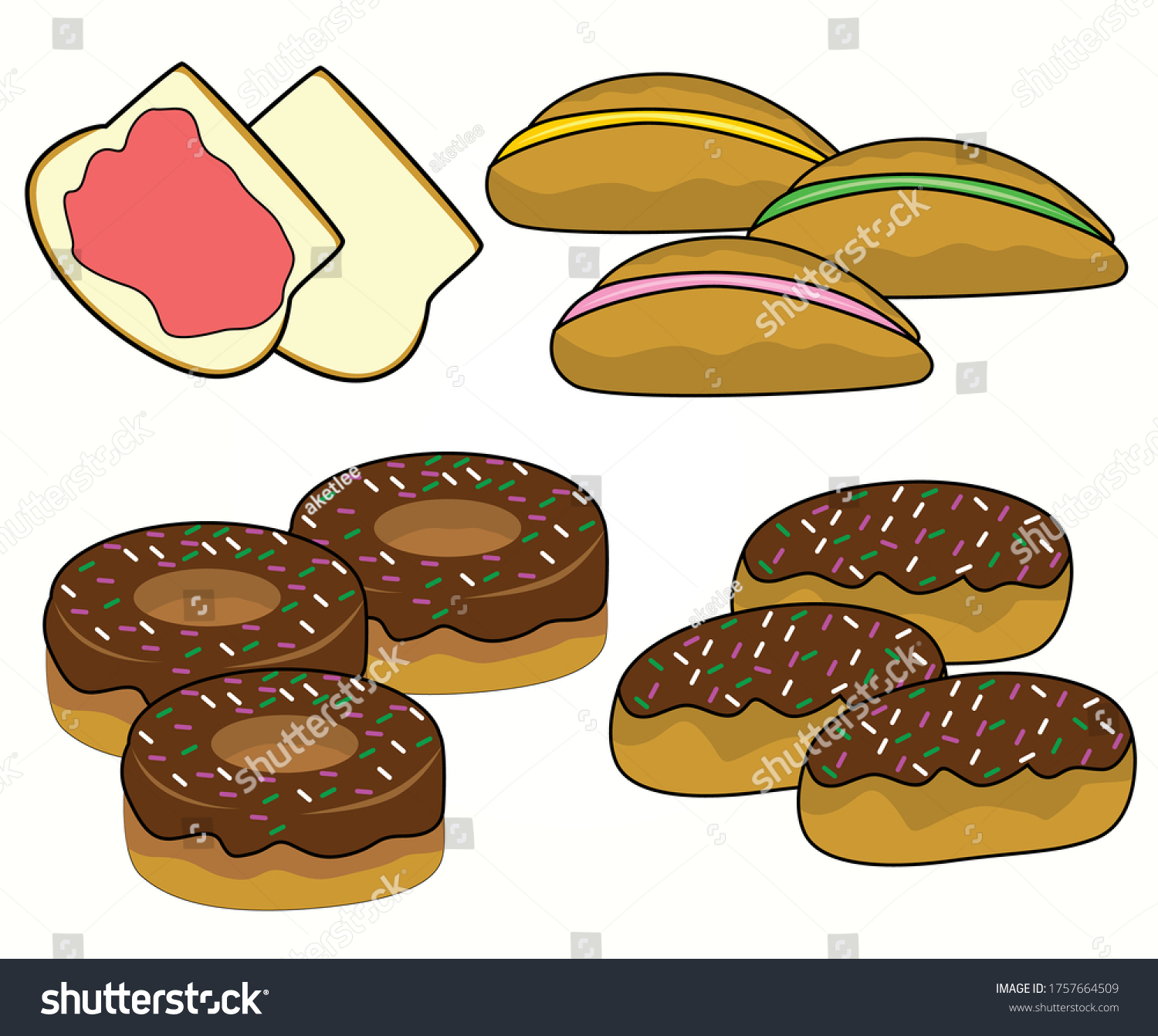 Drawing Bakery Food Vector Design Stock Vector (Royalty Free ...