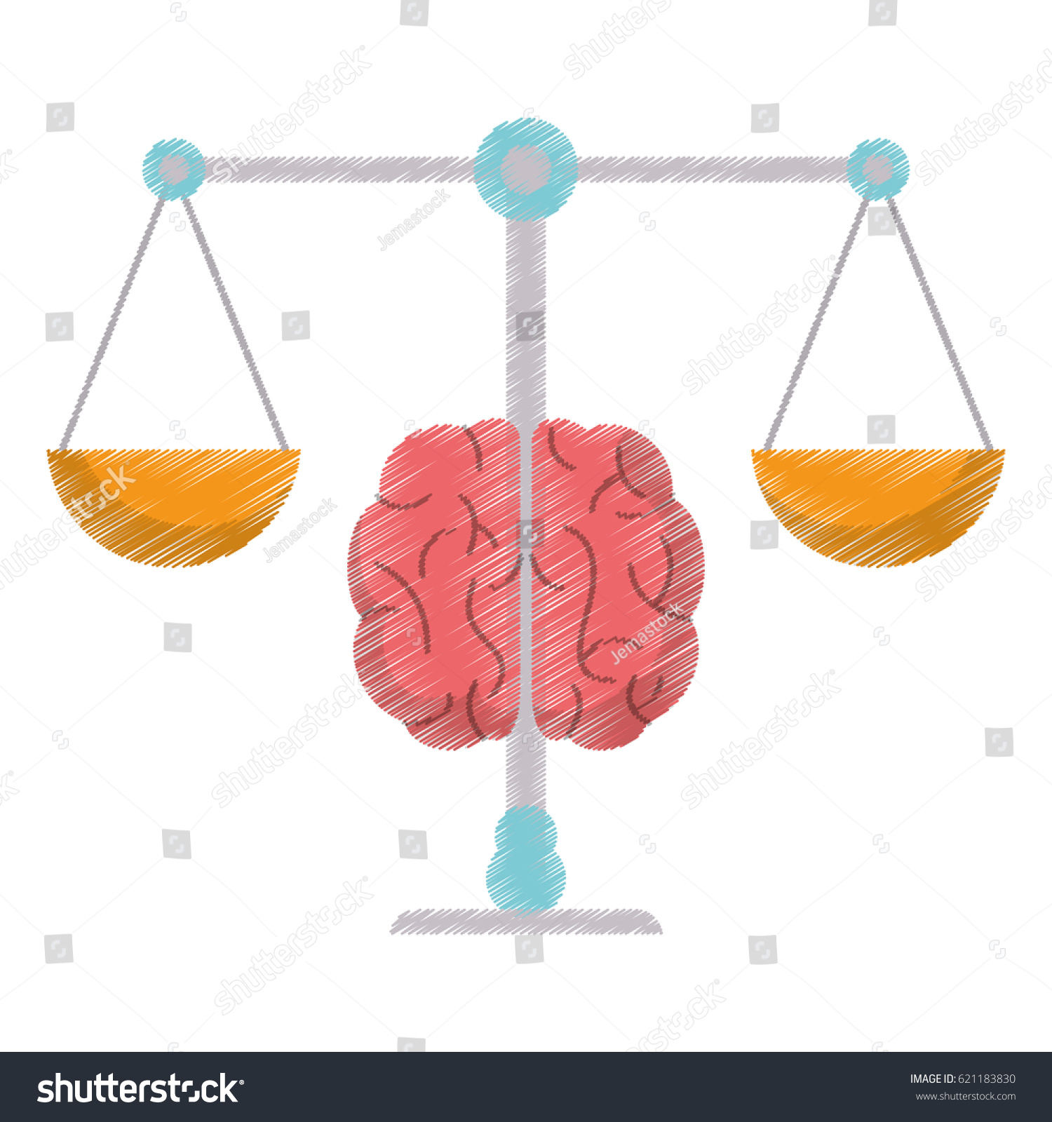 Drawing Brain Balance Idea Image Stock Vector (Royalty Free) 621183830