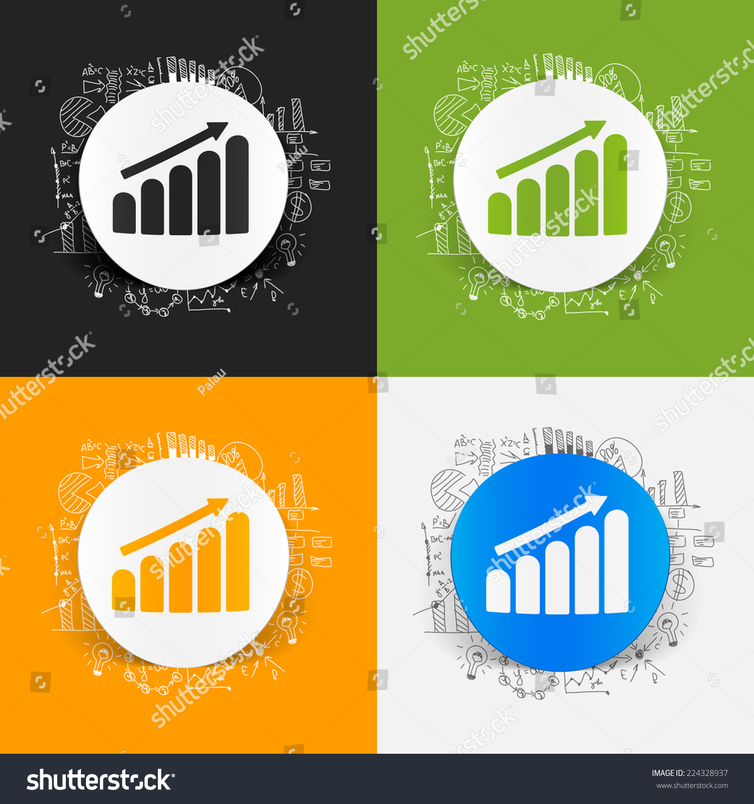 Drawing Business Formulas Chart Stock Vector (Royalty Free) 224328937 ...