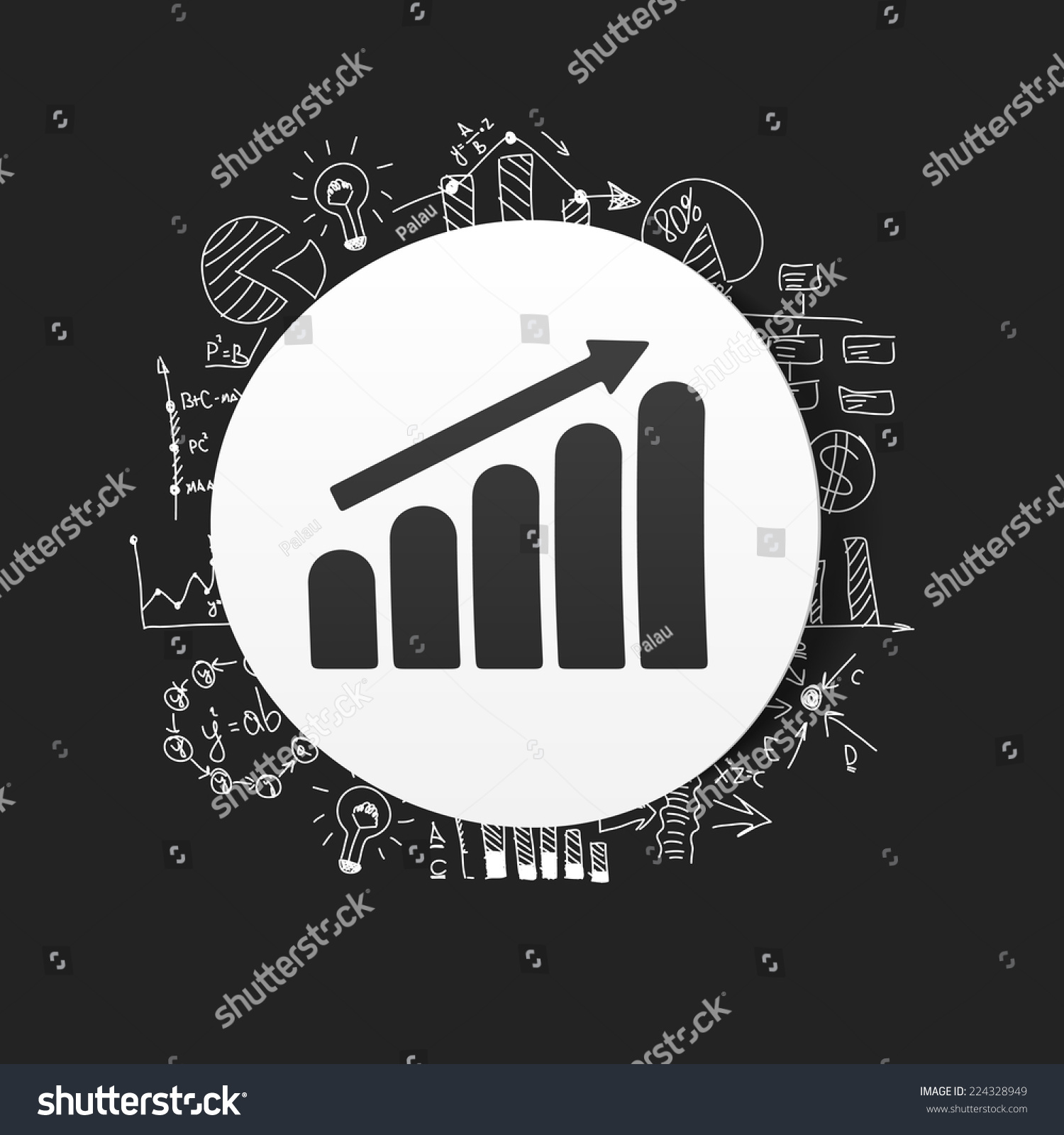 Drawing Business Formulas Chart Stock Vector (Royalty Free) 224328949