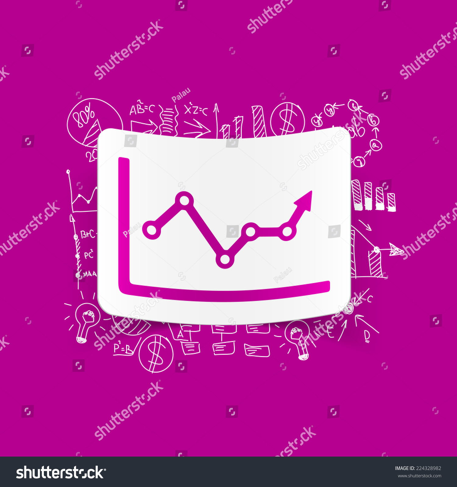 Drawing Business Formulas Chart Stock Vector (Royalty Free) 224328982