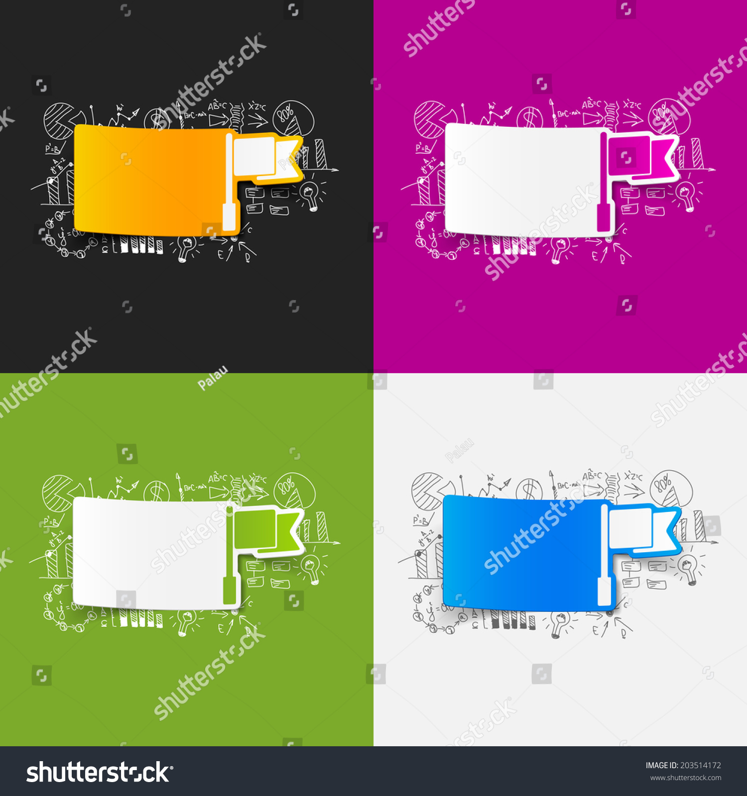 Drawing Business Formulas Flag Stock Vector (Royalty Free) 203514172 ...